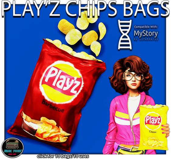 Second Life Marketplace - Junk Food - Play'z Chips BBQ MyStory